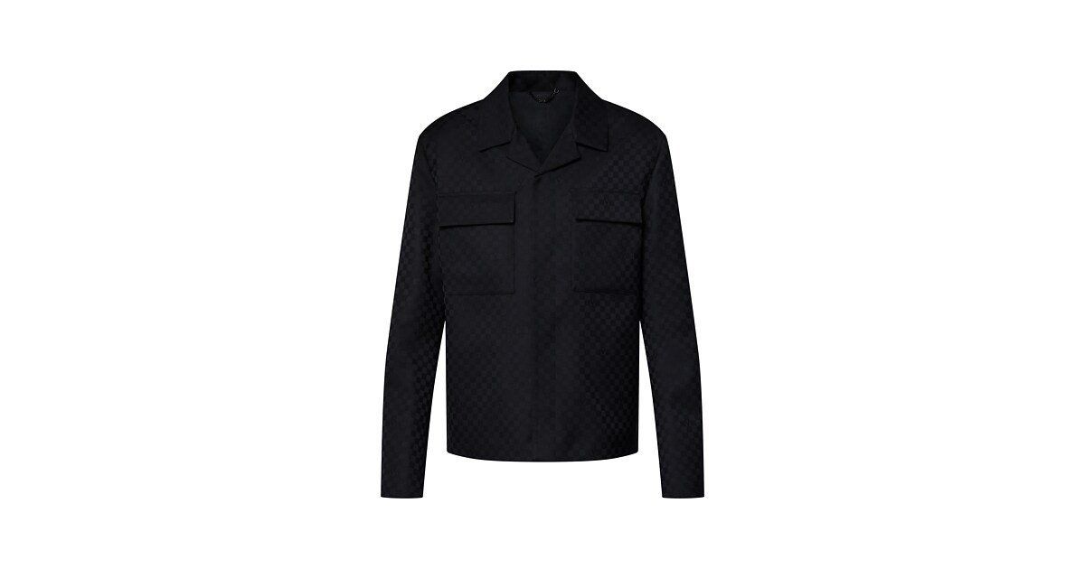 Damier Open Collar Wool Overshirt - Luxury Outerwear and Coats - Ready ...