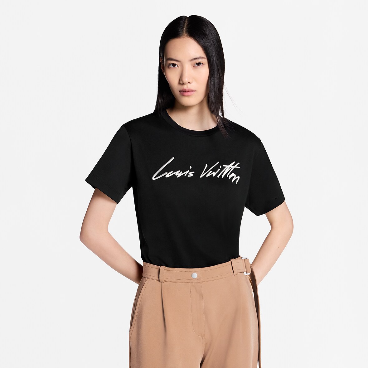 Cursive Signature T-Shirt - Luxury Tops - Ready to Wear | Women 1AII25 ...