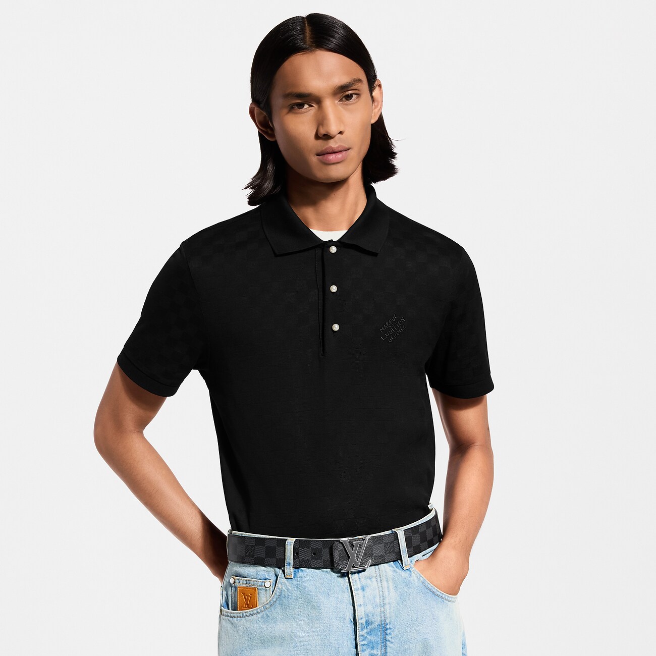 Damier Signature Polo Shirt - Luxury The Latest - For Men | New | LOUIS ...