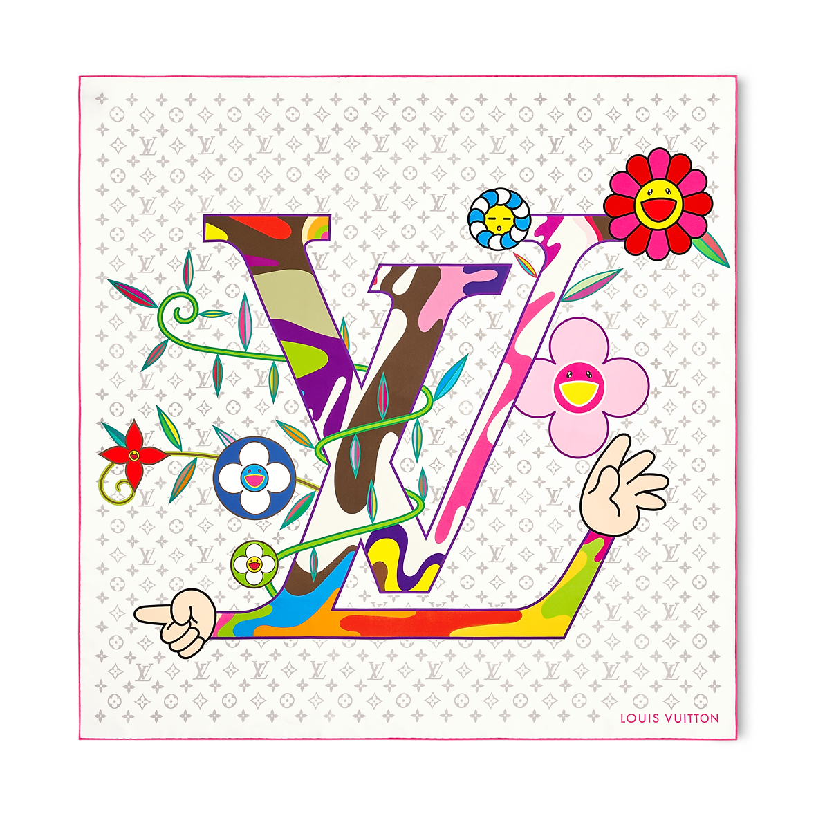 LV x TM Monogram Superflat Square 90 - Luxury Silk Squares and Bandeaus ...