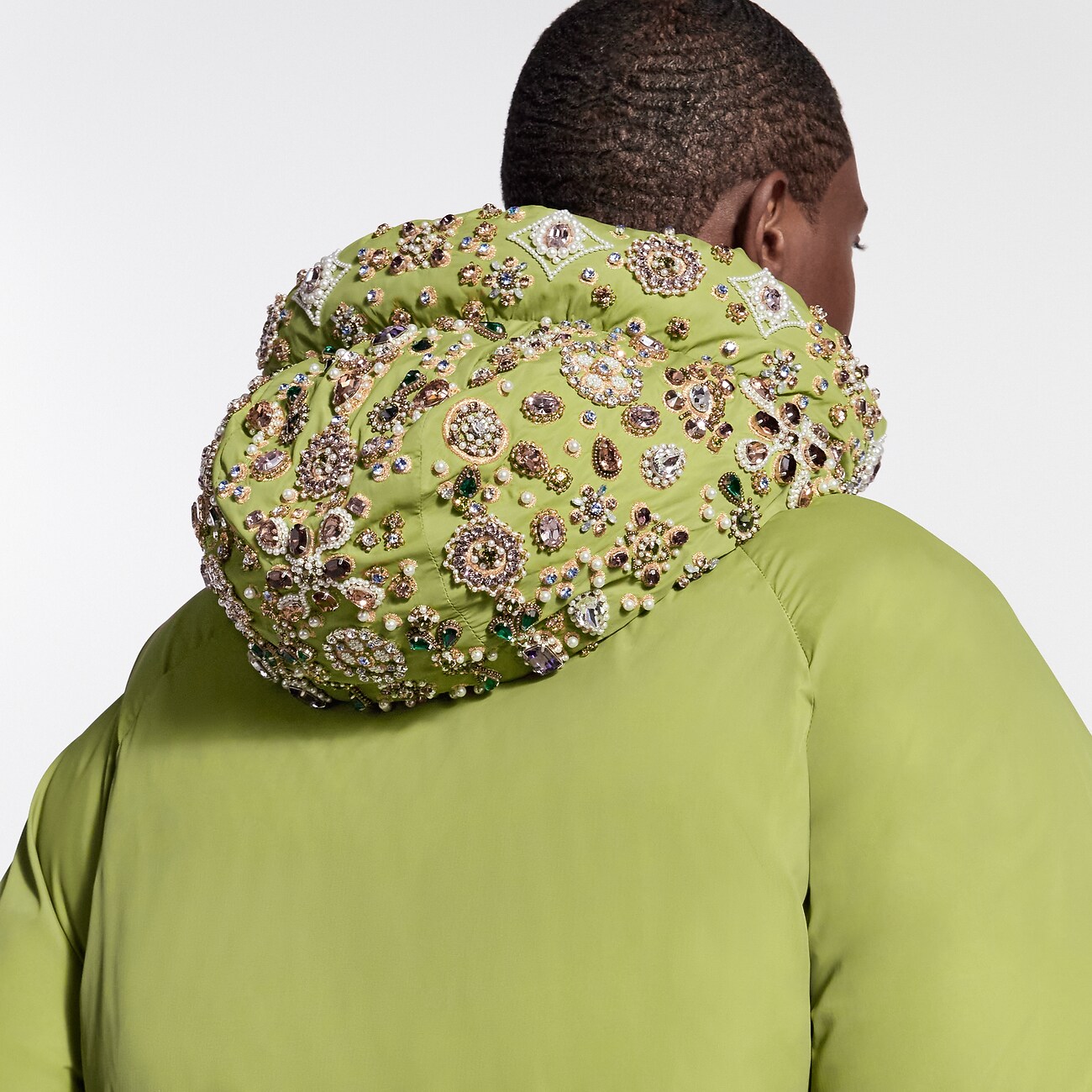Made To Order Puffer Jacket With Embellished Hood - Luxury The Latest ...