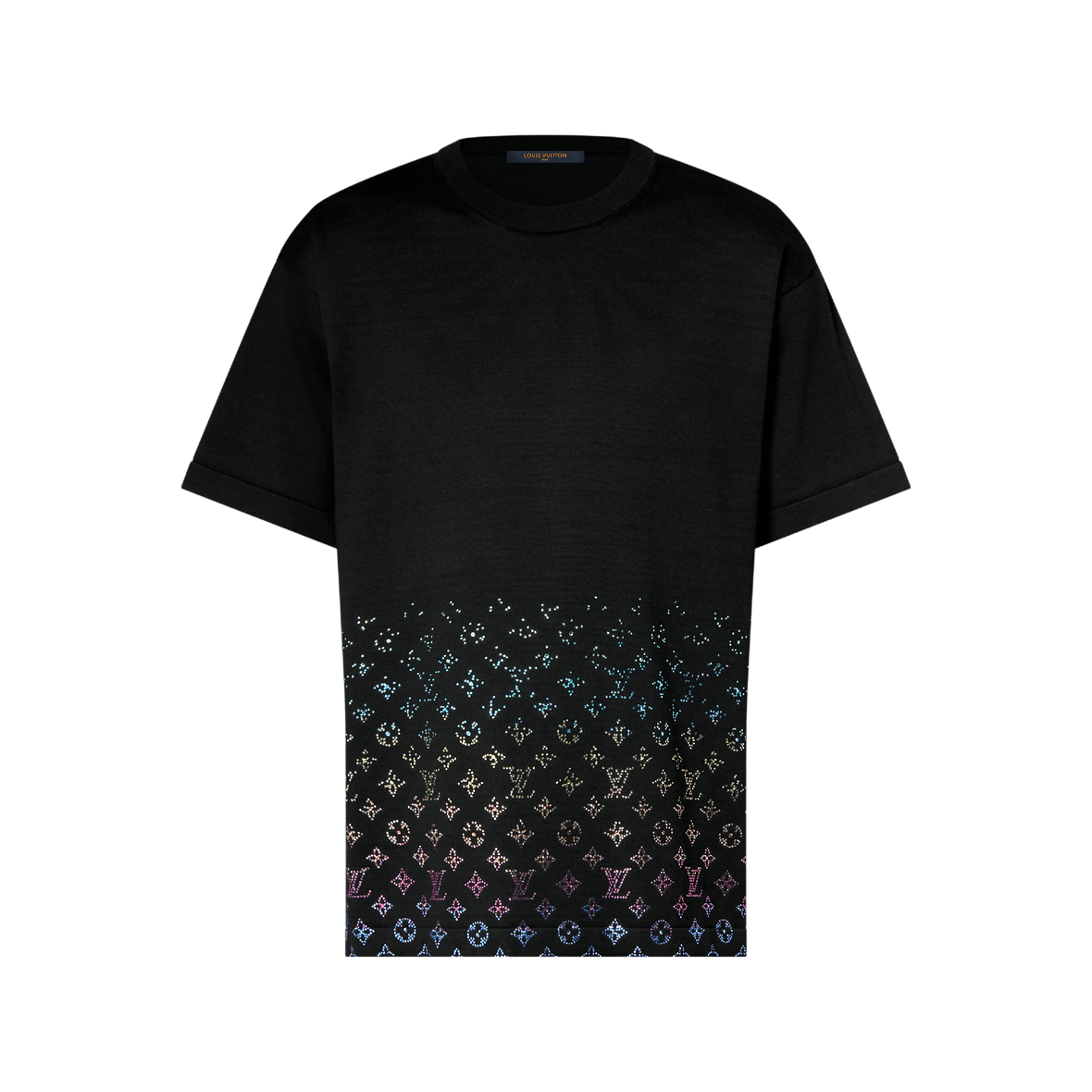 Monogram Gradient Embellished Short-Sleeved Crewneck - Luxury Knitwear ...