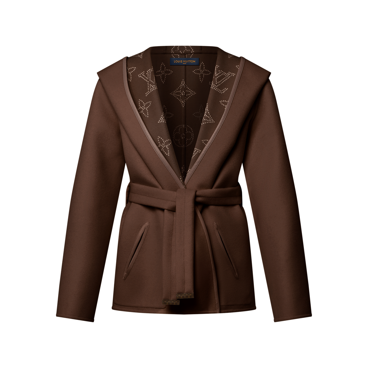 Reversible Short Hooded Wrap Coat - Luxury Coats and Jackets - Ready to ...