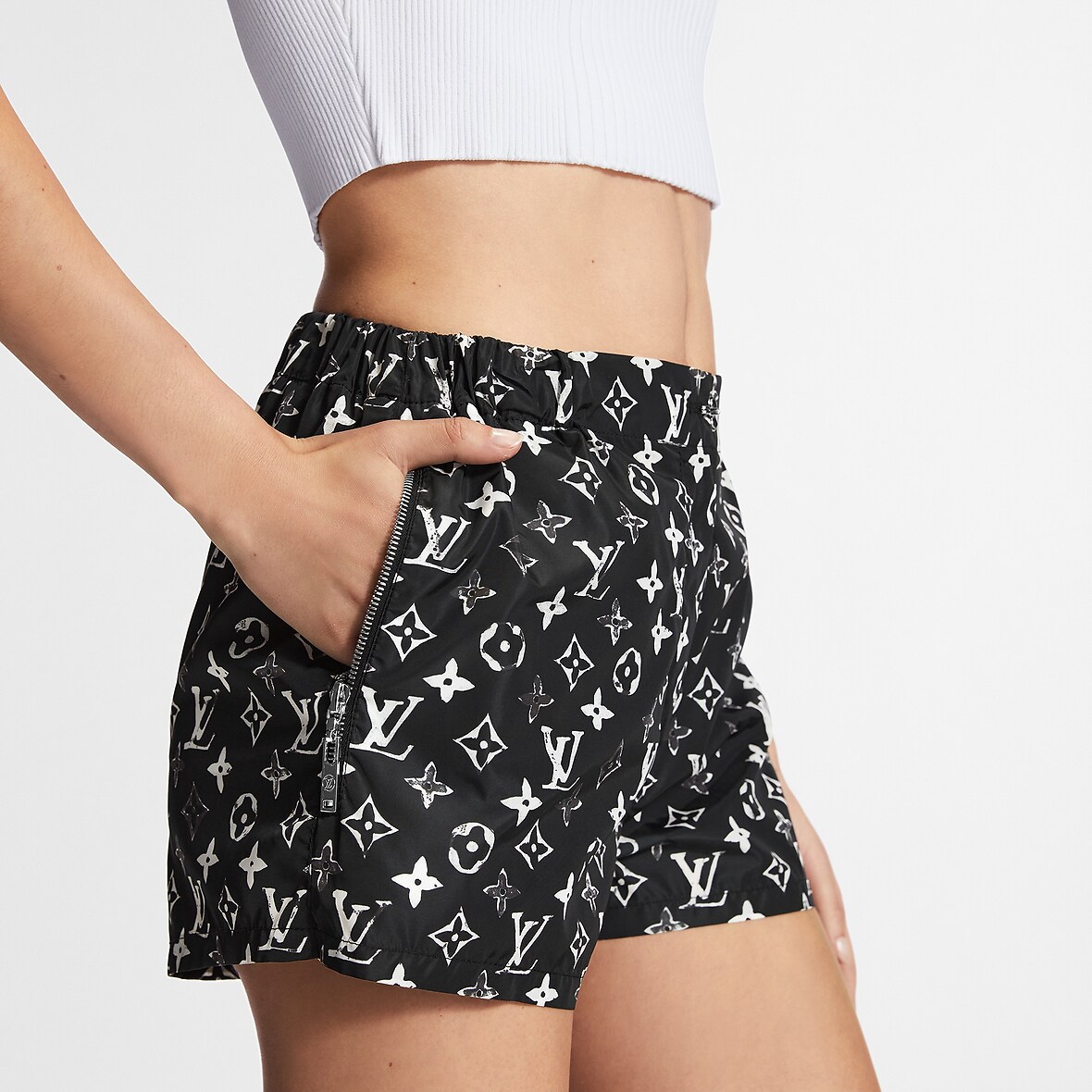 Stencil-effect Monogram Shorts - Luxury Skirts and Shorts - Ready to ...